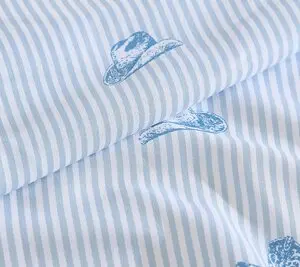 Wrangler Cowboy Pinstripe Blue King Microfiber Sheet Set