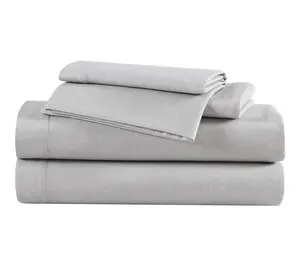 Eddie Bauer Solid Grey Cotton Queen Sheet Set - One-color