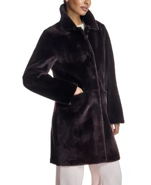 MAXIMILIAN Shearling Coat - Dark Brown
