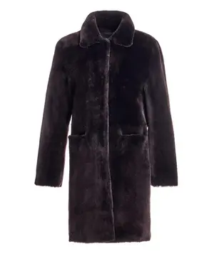 MAXIMILIAN Shearling Coat - Dark Brown