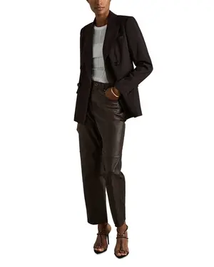 REISS Verona Slim Leather Pants