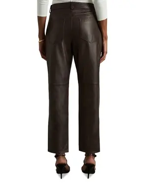 REISS Verona Slim Leather Pants