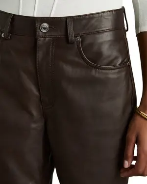 REISS Verona Slim Leather Pants