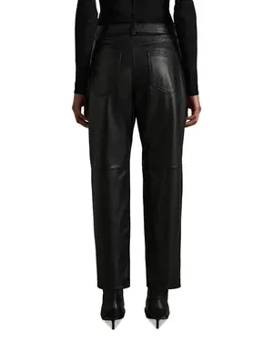 REISS Verona Slim Leather Trousers