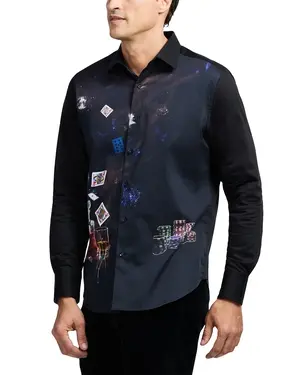 Robert Graham Royal Flush Printed Long Sleeve Button Front Shirt