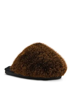 Steve Madden Poof Slippers Brown