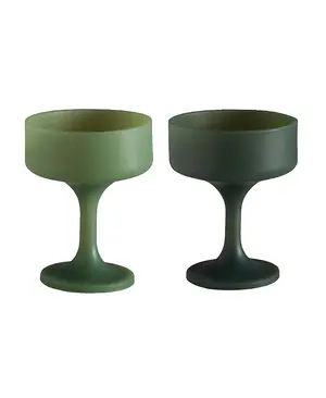 PORTER GREEN Mecc Unbreakable Cocktail Glasses Set Of 2 - Sage + Olive