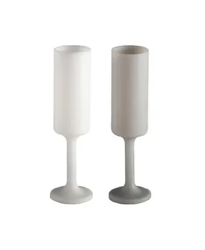 PORTER GREEN Seff Unbreakable Champagne Flutes Set Of 2 - Blanc + Dove