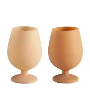 PORTER GREEN Stemm Silicone Unbreakable Wine Glasses Set Of 2 - Wheat + Oat