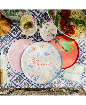 JOLLITY & CO Le Dinner Tomato Paper Dessert Plates, Set Of 8