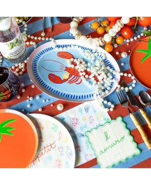 JOLLITY & CO Le Dinner Tomato Paper Dessert Plates, Set Of 8