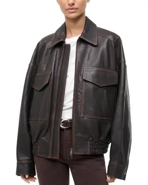 Staud Eugene Leather Jacket - Distressed