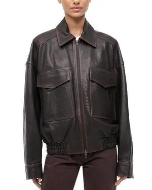 Staud Eugene Leather Jacket - Distressed