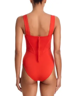 Staud Adelaide One Piece Swimsuit - Flame