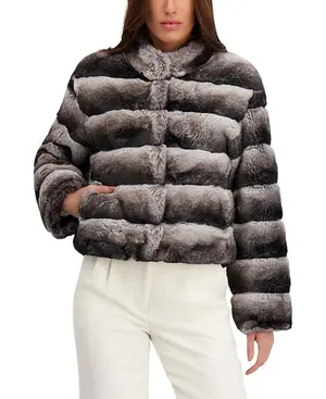 LYLA GRANT Faux Fur Chinchilla Jacket