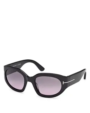 TOM FORD Rectangle Sunglasses 53mm - Black/smoke