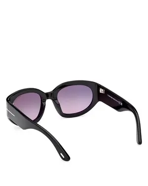 TOM FORD Rectangle Sunglasses 53mm - Black/smoke