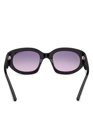 TOM FORD Rectangle Sunglasses 53mm - Black/smoke