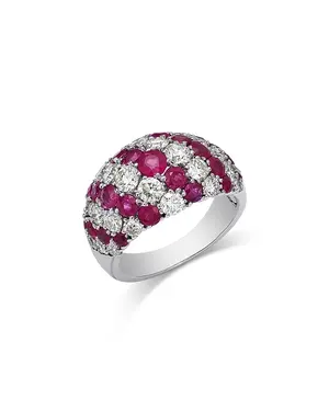 Bloomingdale'S And Diamond Band Ring - Ruby