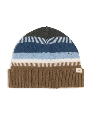 Faherty Brand Striped Beanie - Brown