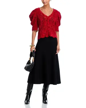 Farm Rio Rococo Hearts V-neck Cardigan Sweater