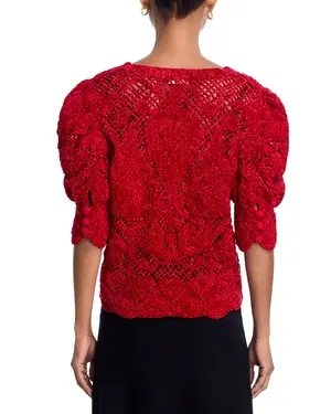 Farm Rio Rococo Hearts V-neck Cardigan Sweater