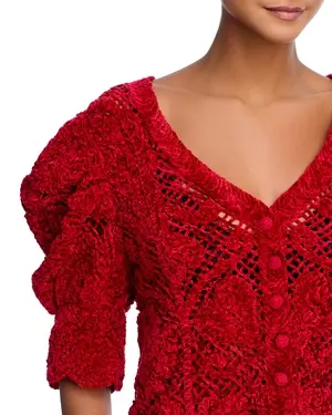 Farm Rio Rococo Hearts V-neck Cardigan Sweater
