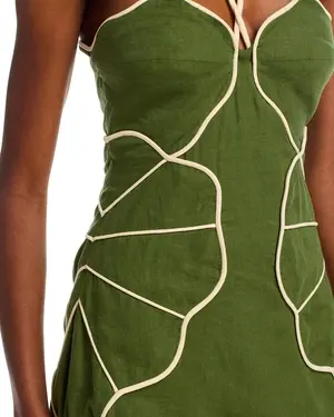 Farm Rio Asymmetric Neck Mini Dress