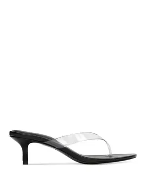 BLACK SUEDE STUDIO Kitten Heel Thong Sandals - Black