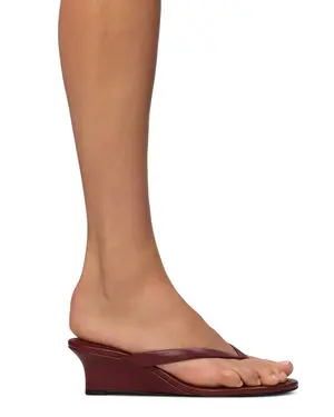 BLACK SUEDE STUDIO Easy 50 Wedge Sandals - Chili Flake