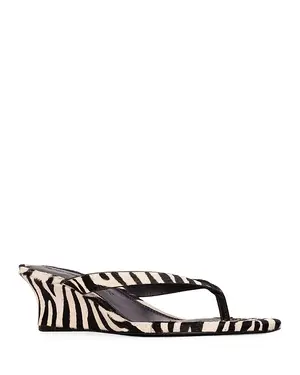 BLACK SUEDE STUDIO Easy 50 Wedge Sandals - Zebra