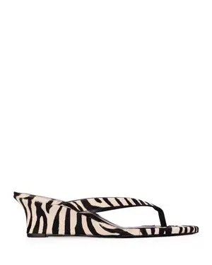 BLACK SUEDE STUDIO Easy 50 Wedge Sandals - Zebra