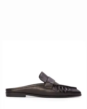 BLACK SUEDE STUDIO Gabby Loafer Mules - Hot Fudge