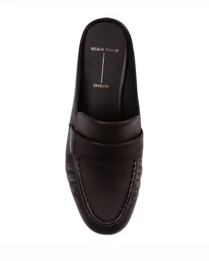 BLACK SUEDE STUDIO Gabby Loafer Mules - Hot Fudge