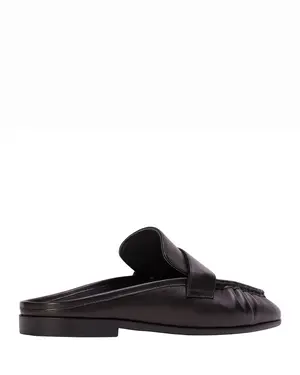BLACK SUEDE STUDIO Gabby Loafer Mules - Hot Fudge