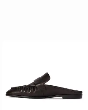 BLACK SUEDE STUDIO Gabby Loafer Mules - Hot Fudge