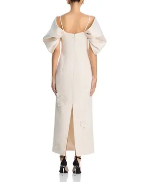 LEO LIN Arabella Applique Midi Dress