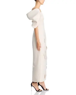 LEO LIN Arabella Applique Midi Dress