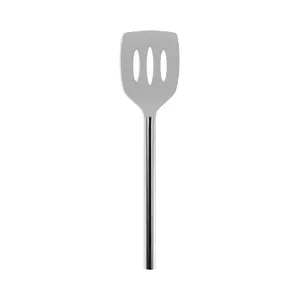 TOVOLO Silicone Slotted Turner With Stainless Steel Handle - Oyster Gray