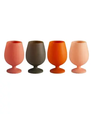 PORTER GREEN Stemm Silicone Unbreakable Wine Glasses Set Of 4 - Fall
