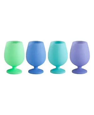 PORTER GREEN Stemm Silicone Unbreakable Wine Glasses Set Of 4 - Spring
