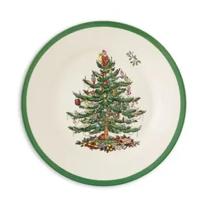 SPODE Christmas Tree Salad Plates, Set Of 4