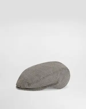 Dolce & Gabbana Virgin Wool Glen Plaid Flat Cap - Multicolor