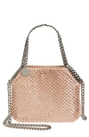 Stella McCartney Falabella Crystal Mesh Crossbody Bag - Light Peach