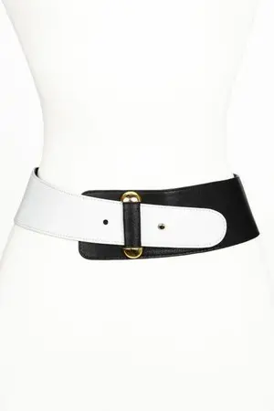 RAINA BELTS Vixen Color Block Belt - Black/white