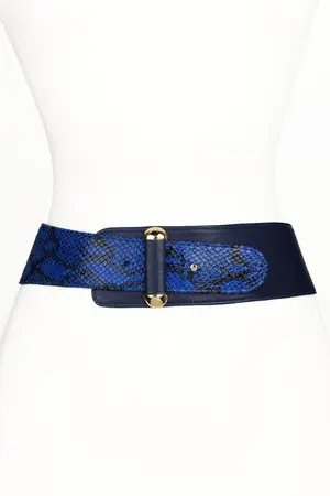 RAINA BELTS Vixen Color Block Belt - Navy