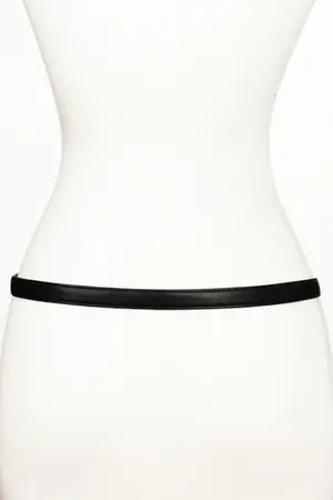 RAINA BELTS Leather Belt With Snake Buckle - Black
