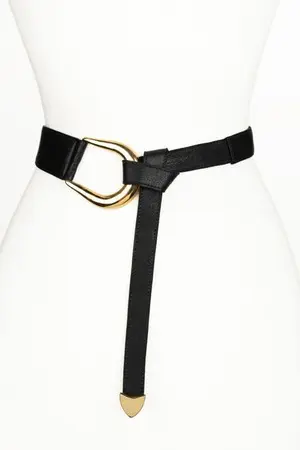 RAINA BELTS Sheila Knot Leather Belt - Black