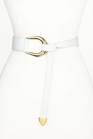 RAINA BELTS Sheila Knot Leather Belt - White