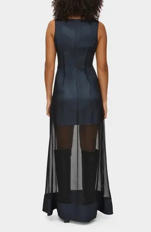ALIGNE Amalie Sheer Silk-blend Maxi Dress